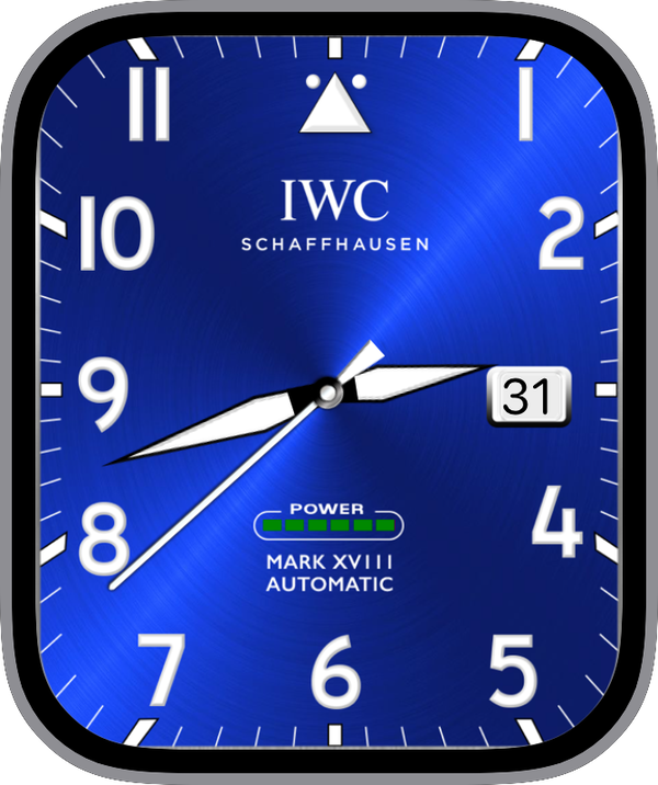 Free Apple Watch Face: IWC Mark XVIIIblue – iMod Watch