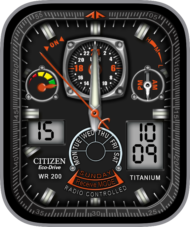 Free Apple Watch Face: CITIZEN ECO-DRIVE WR200 – iMod Watch